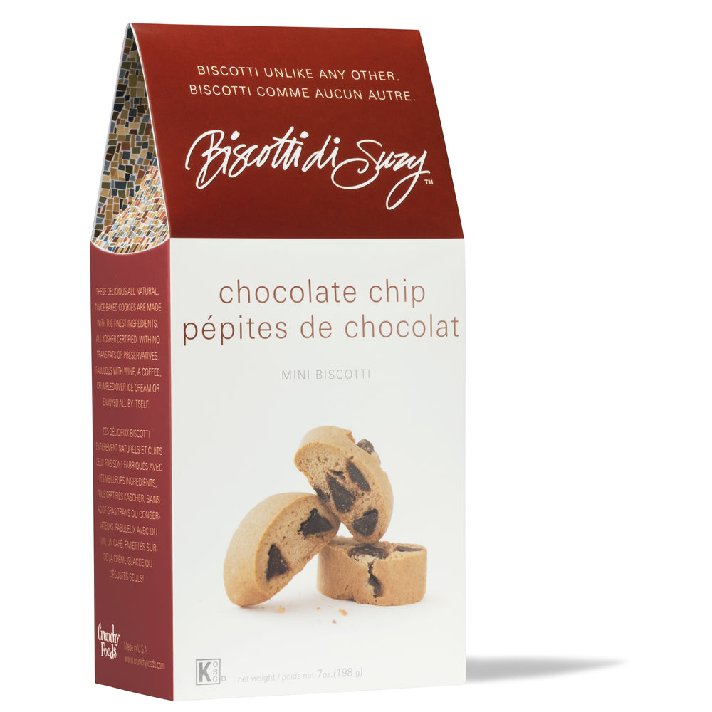 6 Boxes - Mini Biscotti 7oz Chocolate Chips (42oz) – Biscotti di Suzy™